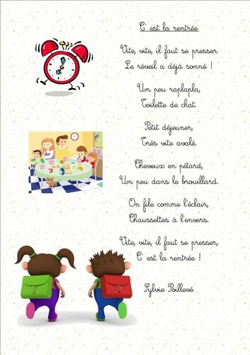 Des poésies pour la rentrée - La classe de Mamaicress